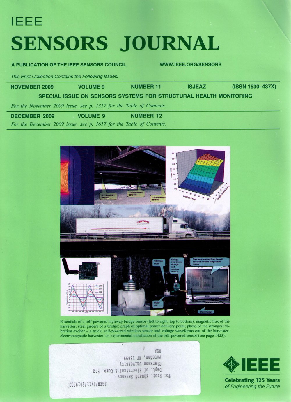 Computer Laboratory Of Ambient And Wearable Systems IEEE Sensor Chooses Cover From Our Paper 